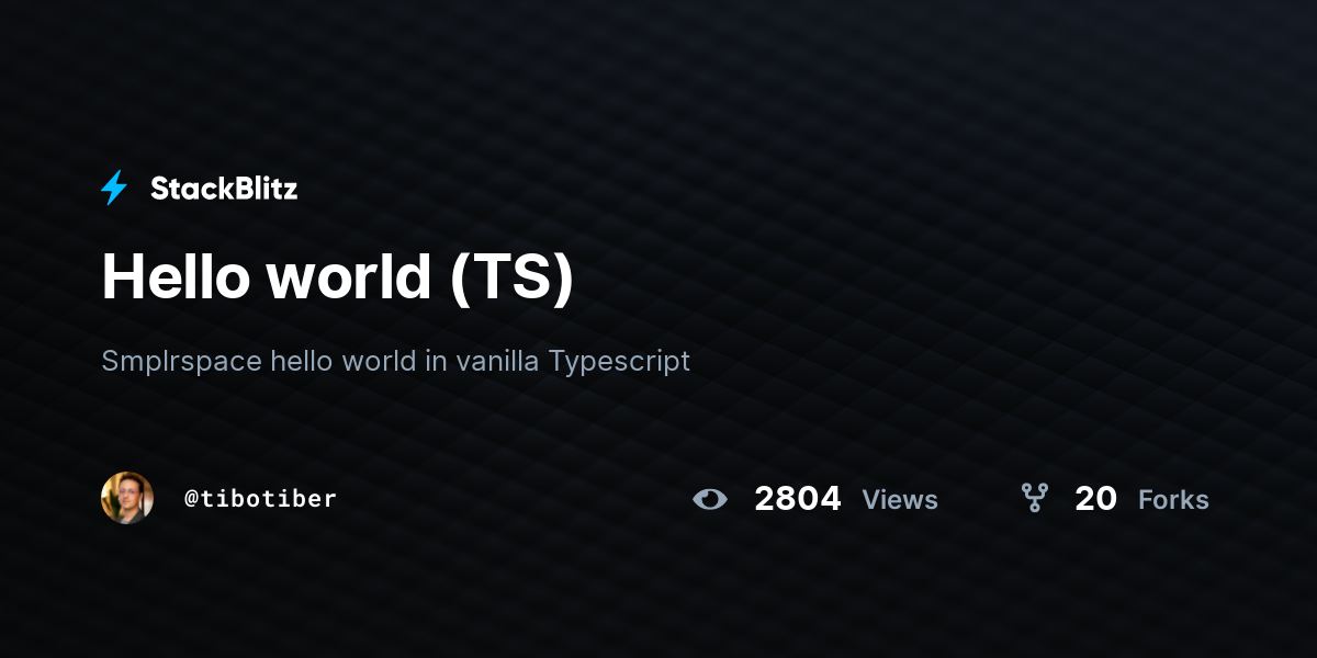 Hello world (TS) - StackBlitz