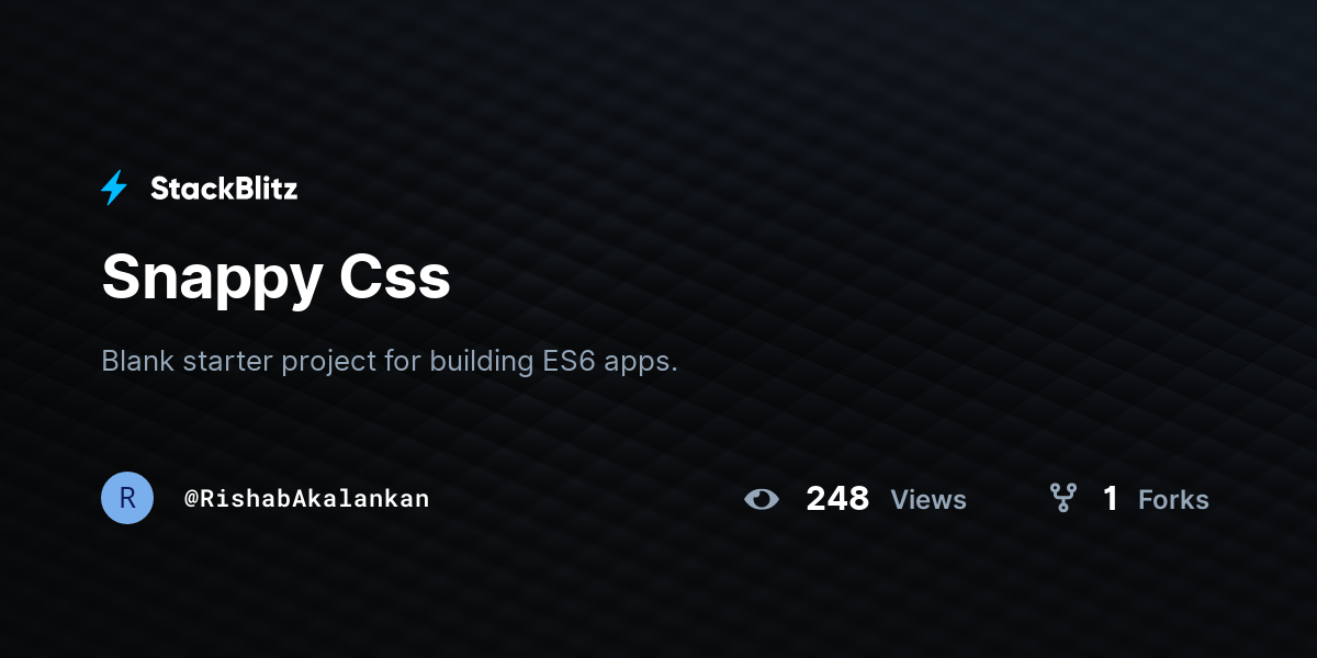 Snappy Css - StackBlitz