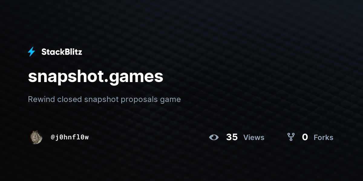 snapshot.games - StackBlitz