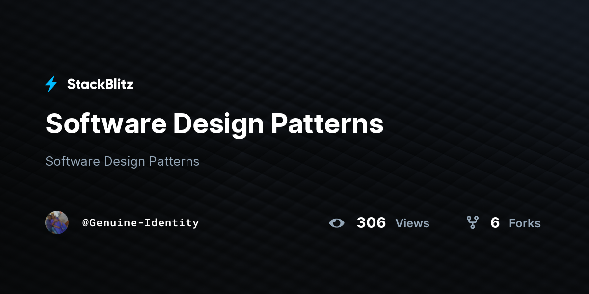 Software Design Patterns - StackBlitz Software Design Patterns - StackBlitz