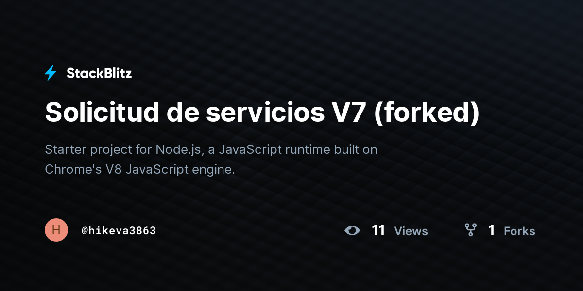 Solicitud de servicios V7 (forked) - StackBlitz