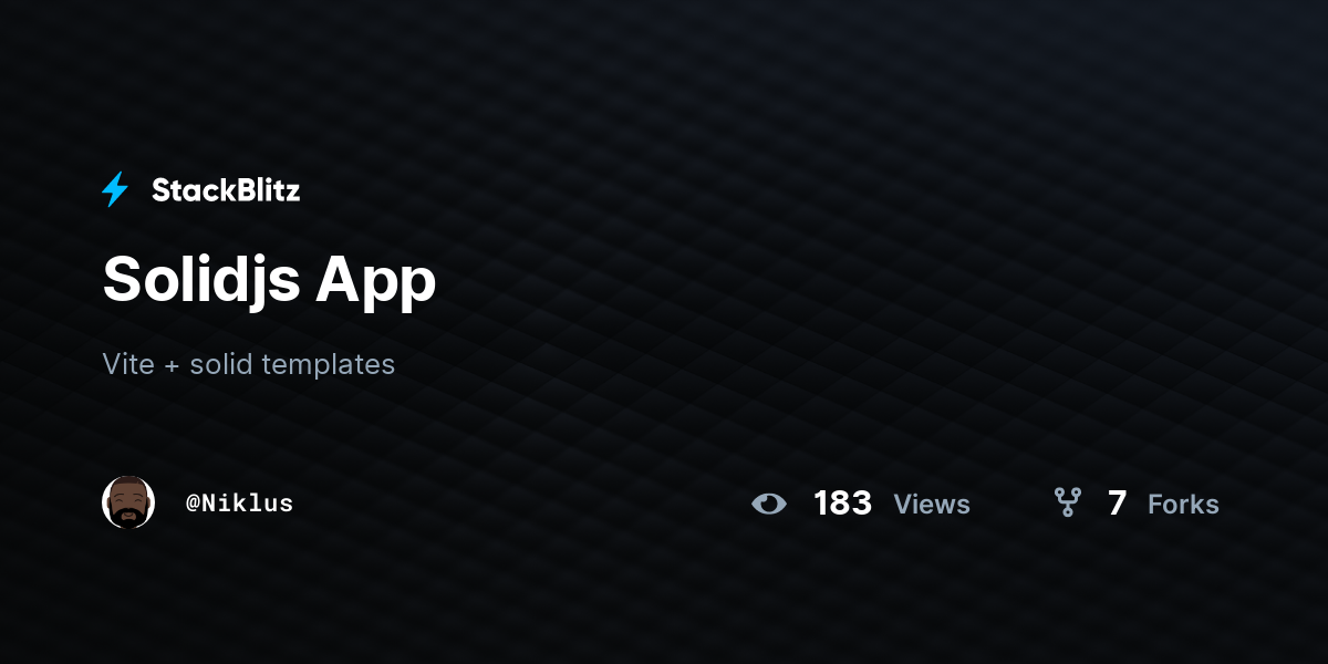 Solidjs App - StackBlitz