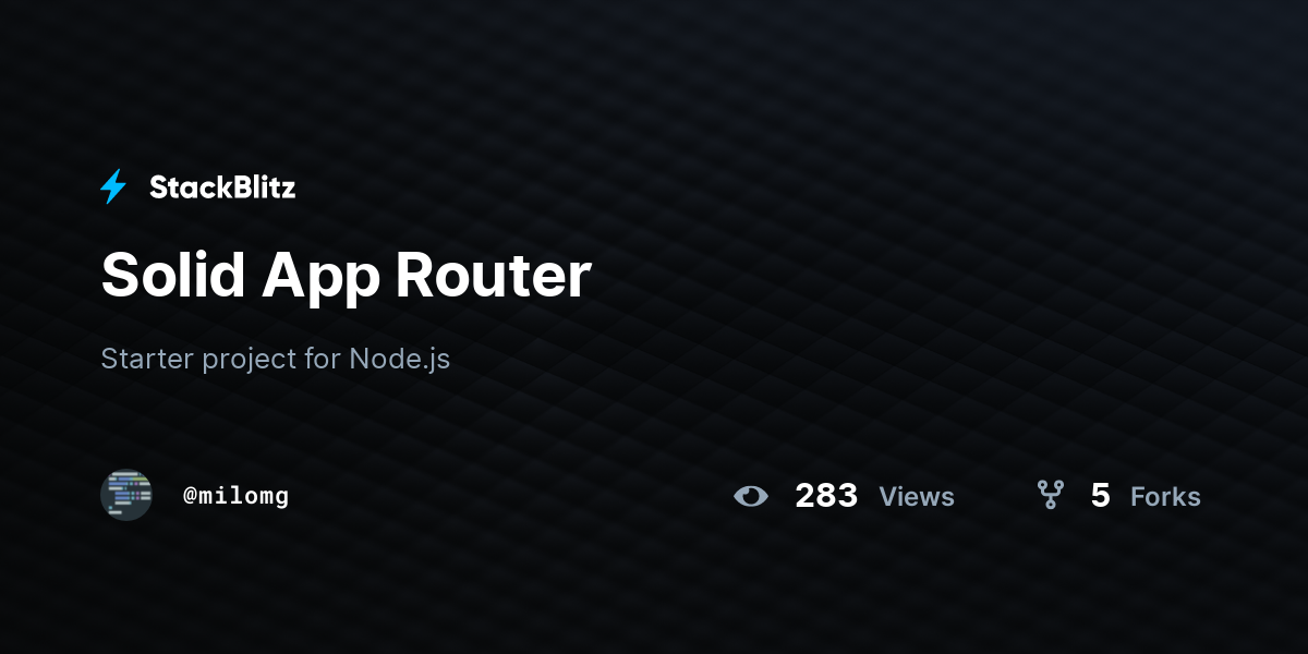 Solid App Router - StackBlitz