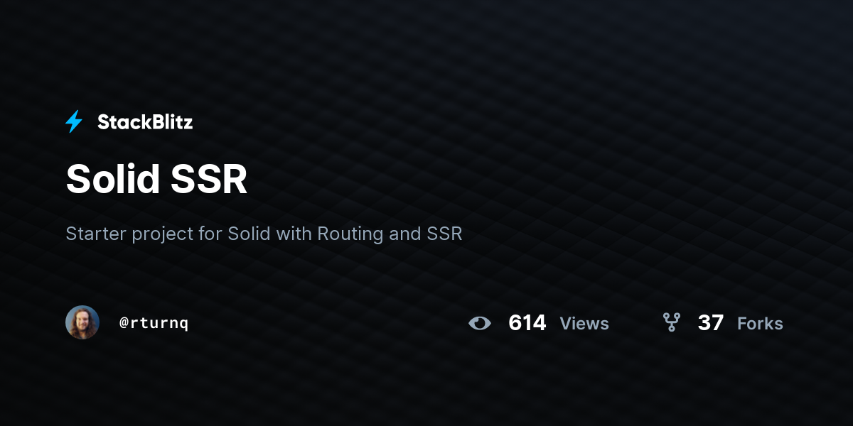Solid SSR - StackBlitz
