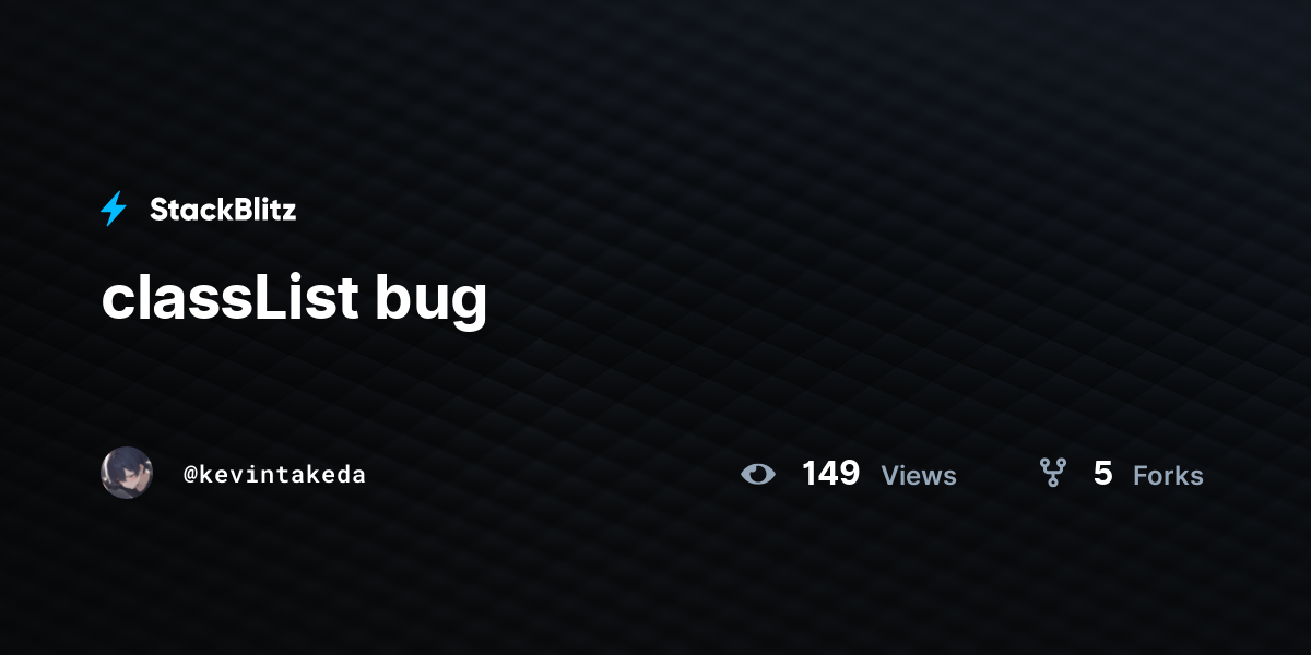 classList bug - StackBlitz