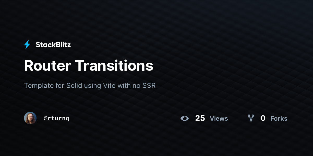 Router Transitions - StackBlitz