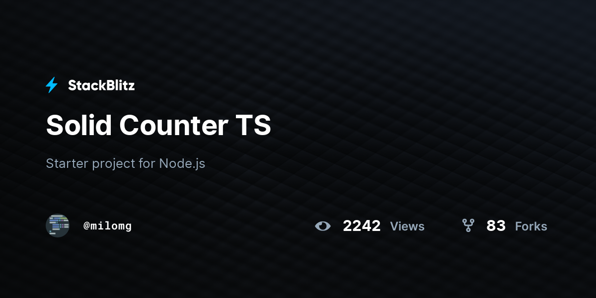 Solid Counter TS - StackBlitz