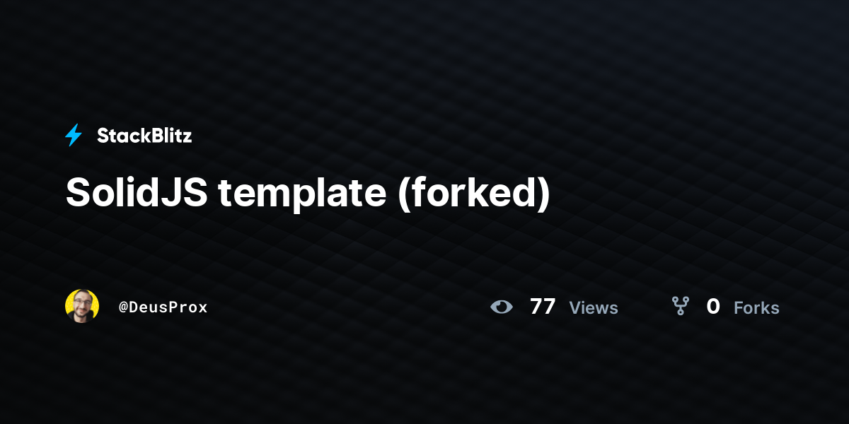 SolidJS template (forked) - StackBlitz