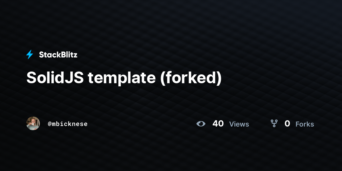 SolidJS template (forked) - StackBlitz