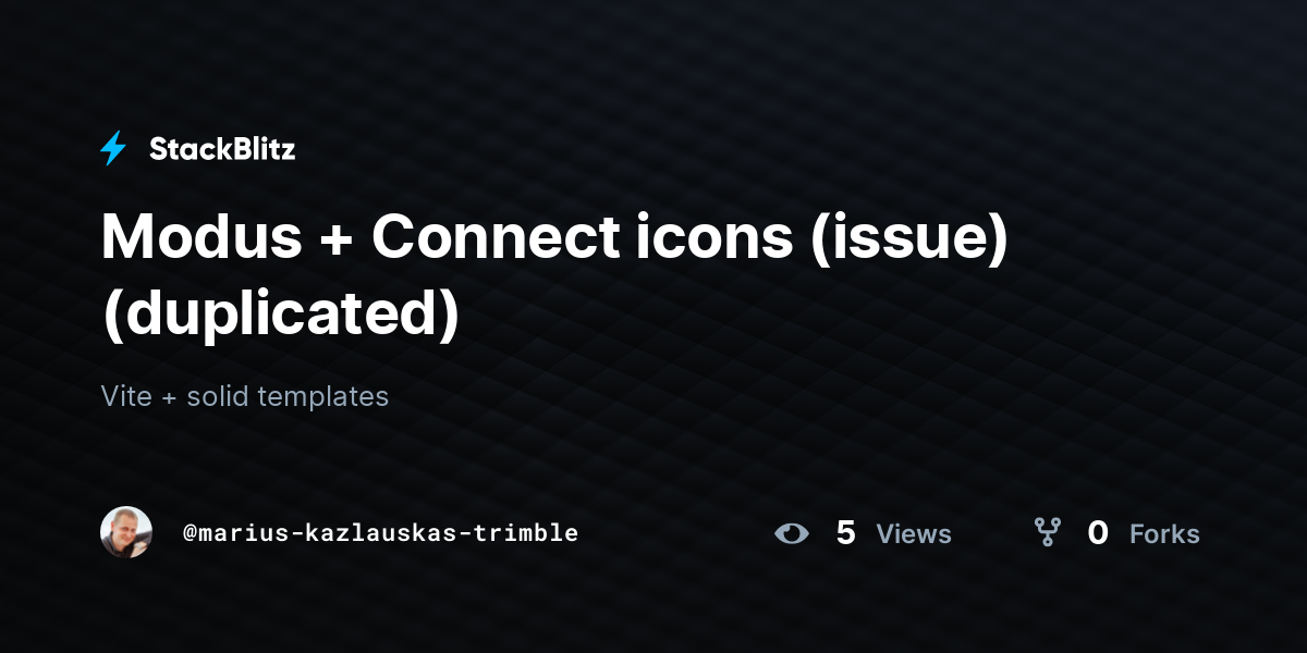 Modus + Connect icons (issue) (duplicated) - StackBlitz
