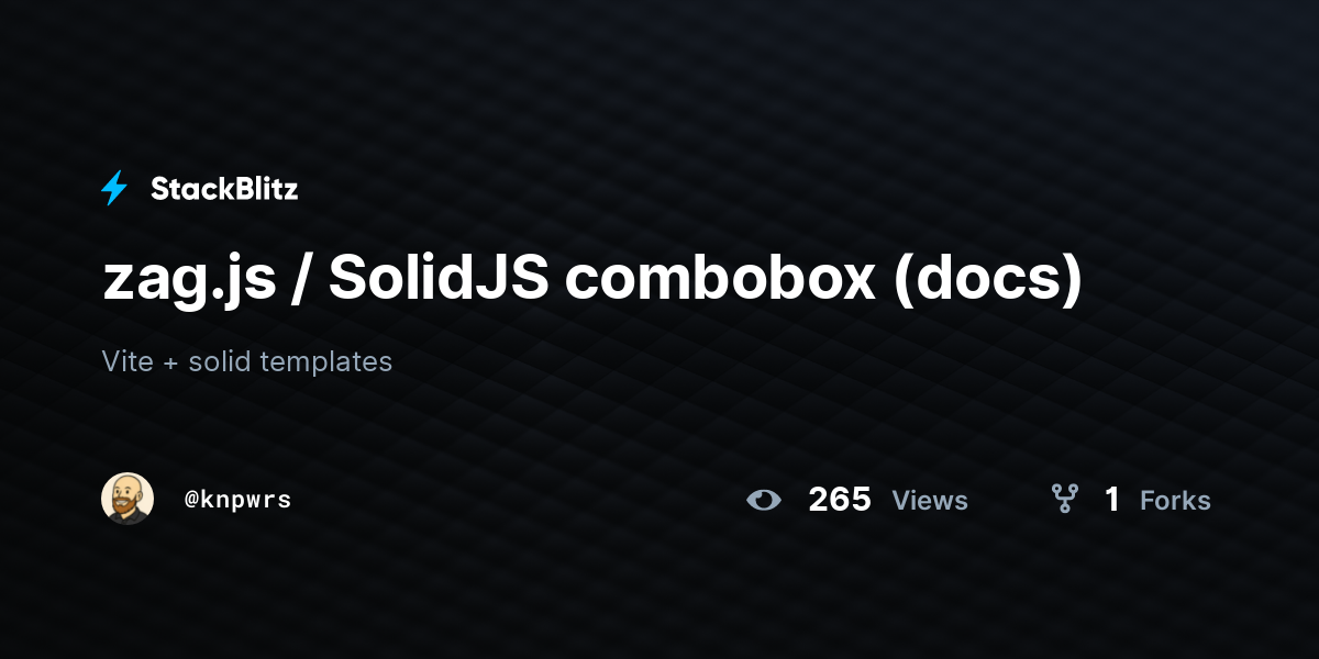 zag.js / SolidJS combobox (docs) - StackBlitz