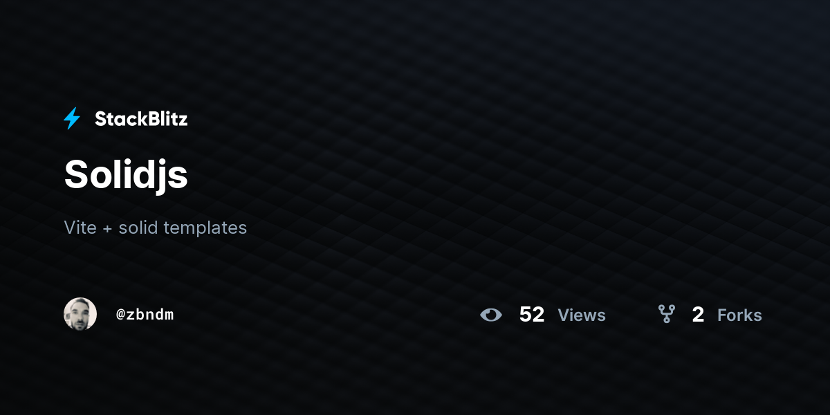 Solidjs - StackBlitz