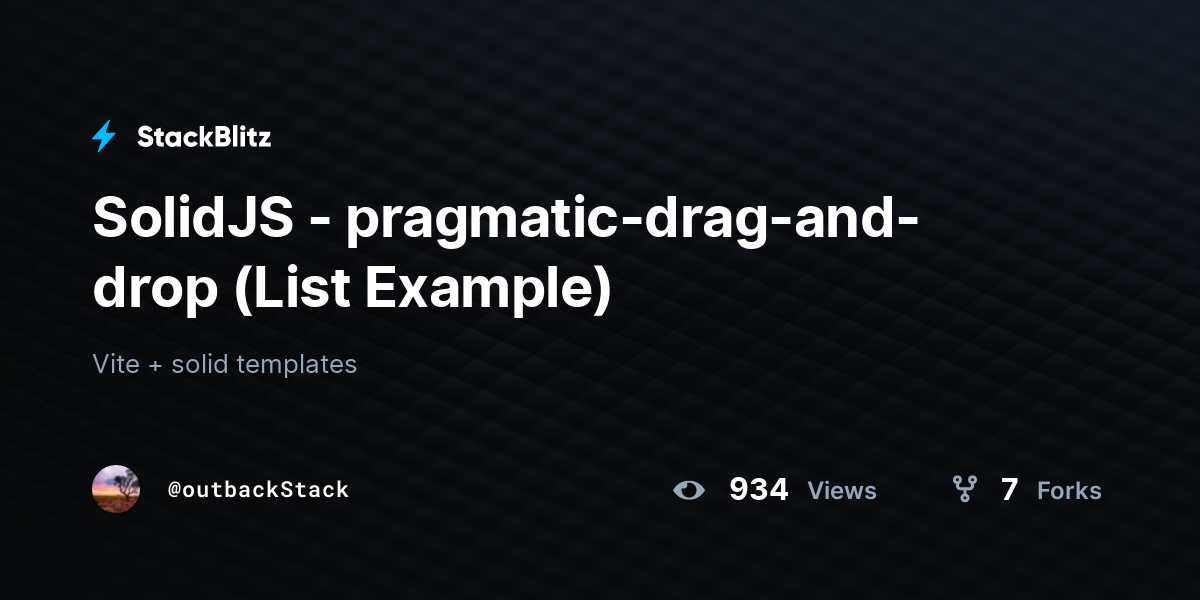SolidJS - pragmatic-drag-and-drop (List Example) - StackBlitz