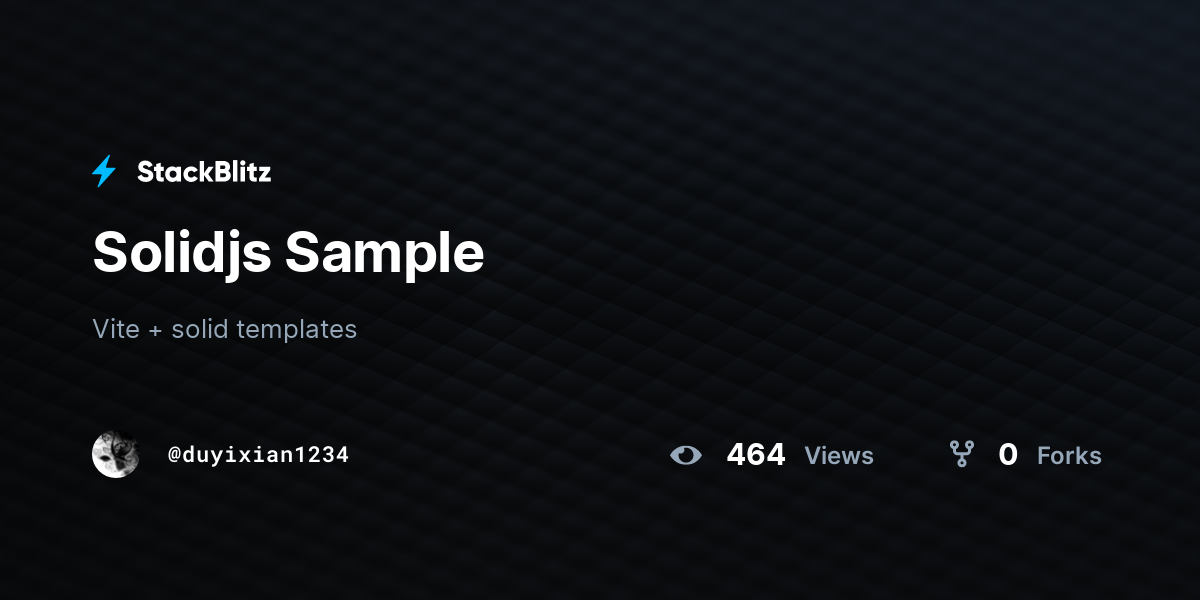 Solidjs Sample Stackblitz