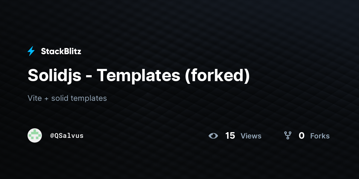 Solidjs - Templates (forked) - StackBlitz
