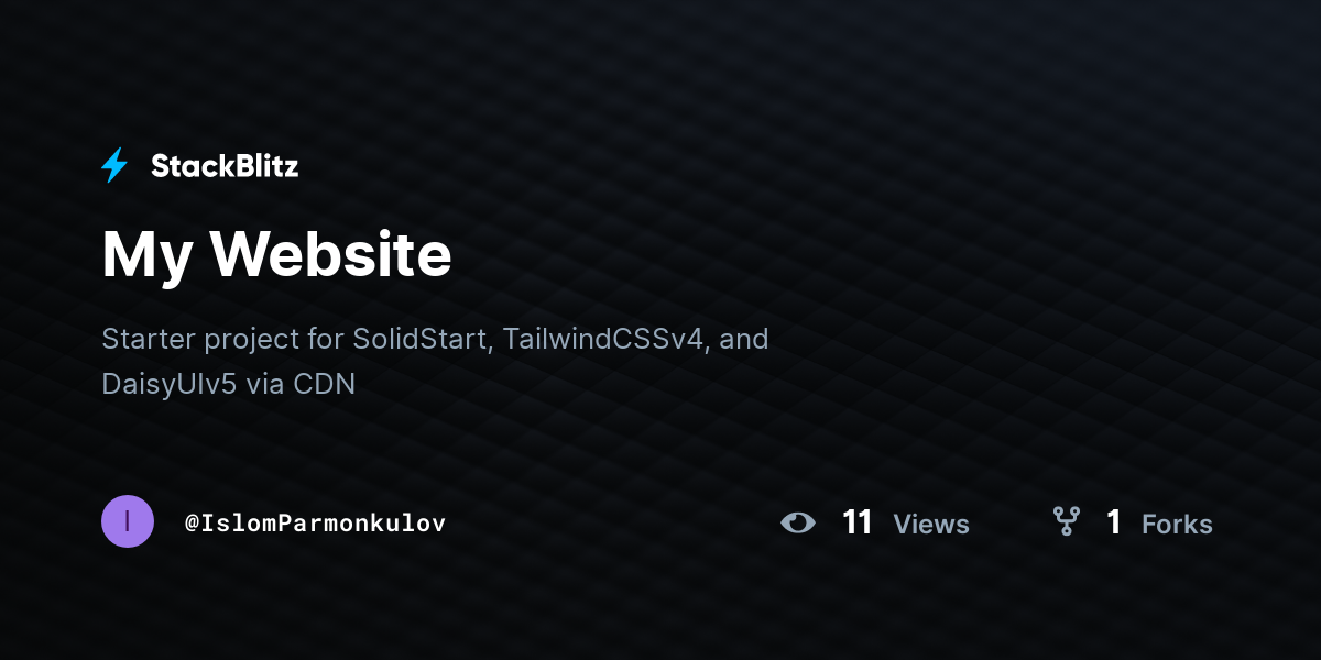 My Website - StackBlitz