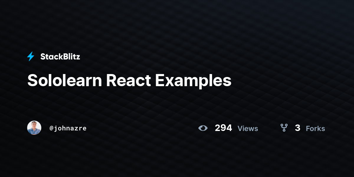Sololearn React Examples - StackBlitz