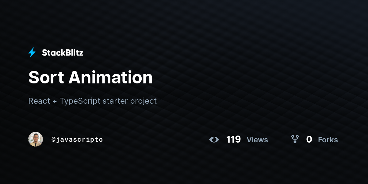 Sort Animation - StackBlitz