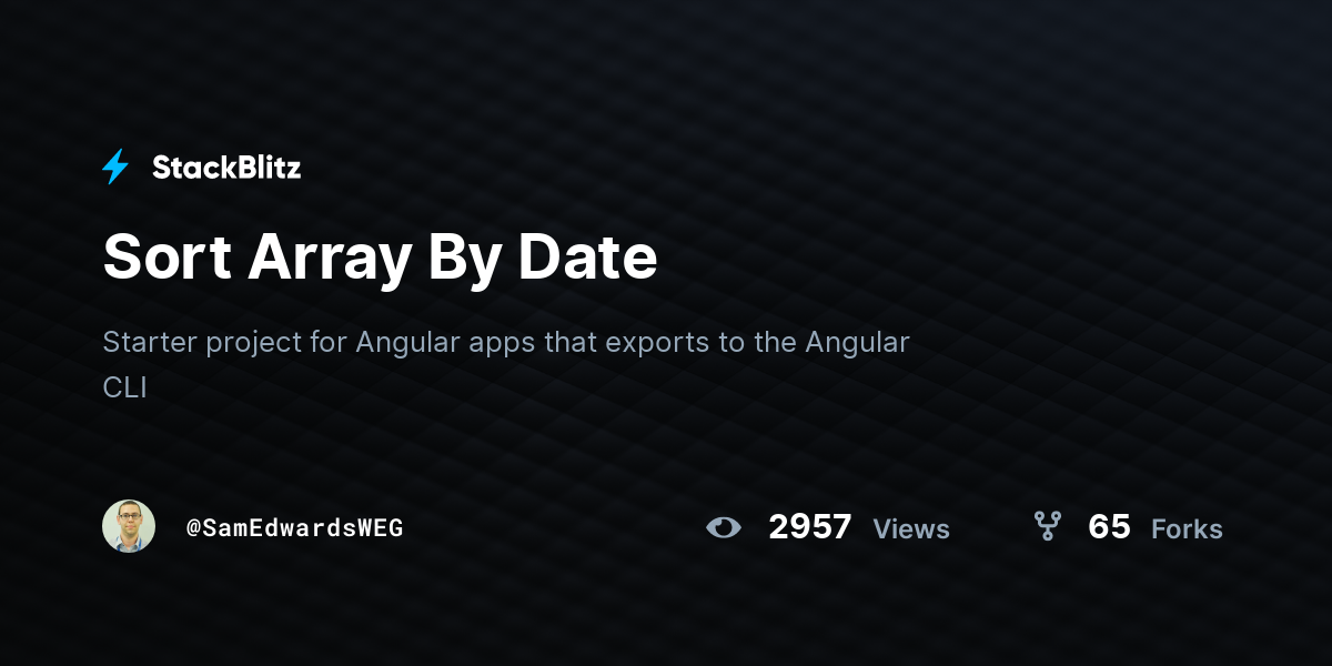 Sort Array By Date - StackBlitz