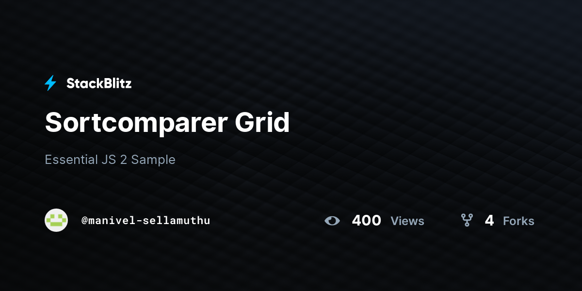 Sortcomparer Grid - StackBlitz
