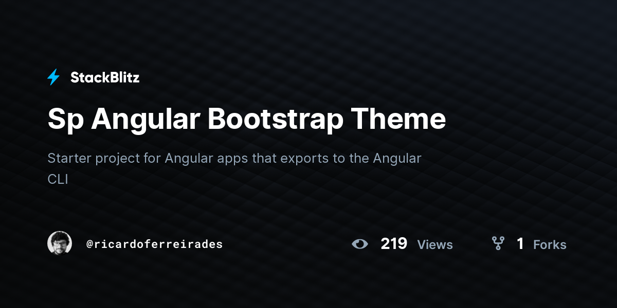 Sp Angular Bootstrap Theme - StackBlitz
