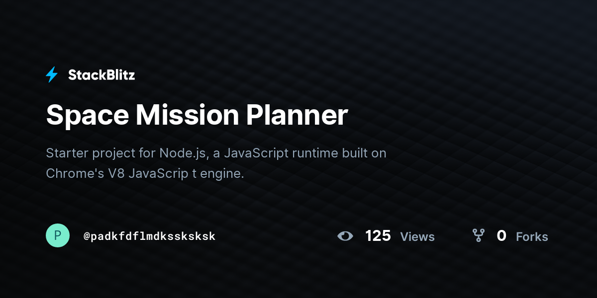 Space Mission Planner - StackBlitz