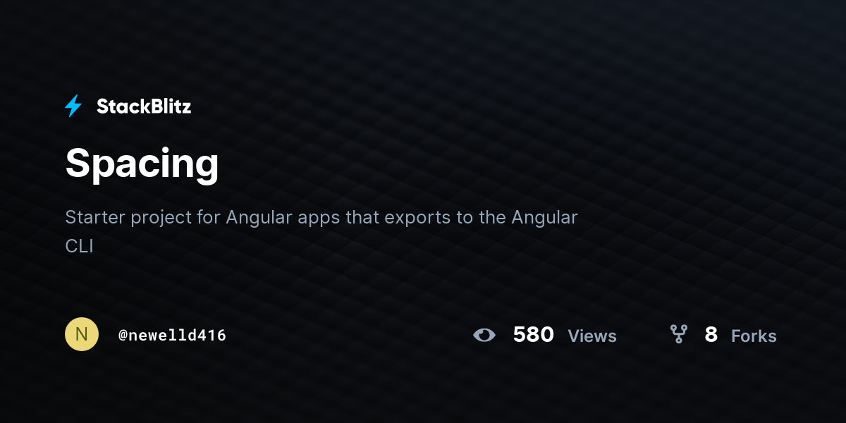 Spacing - StackBlitz