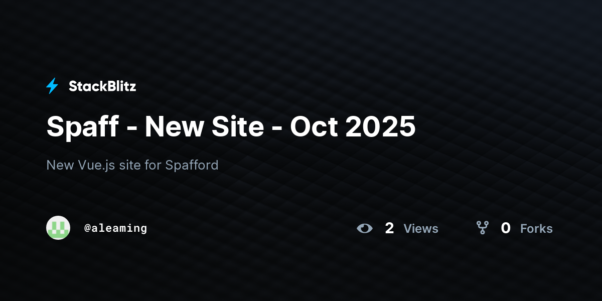 Spaff - New Site - Oct 2025 - StackBlitz
