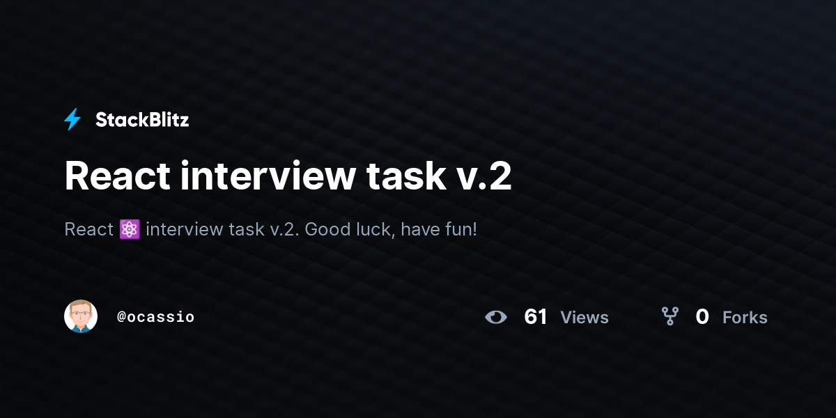 React interview task v.2 - StackBlitz