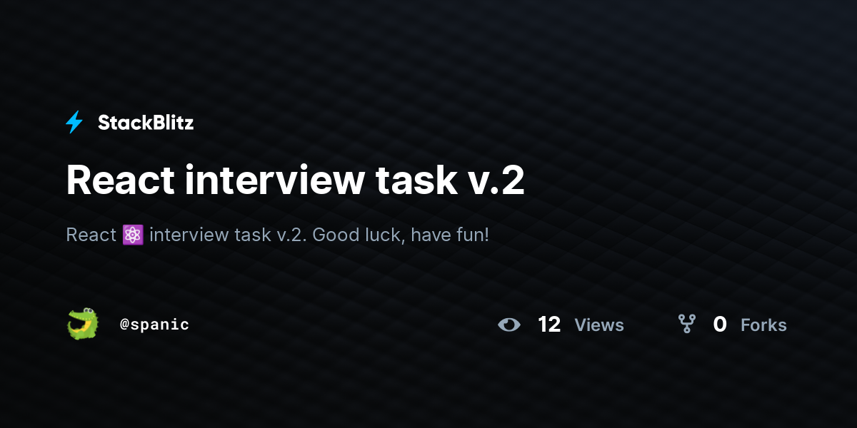 React interview task v.2 - StackBlitz