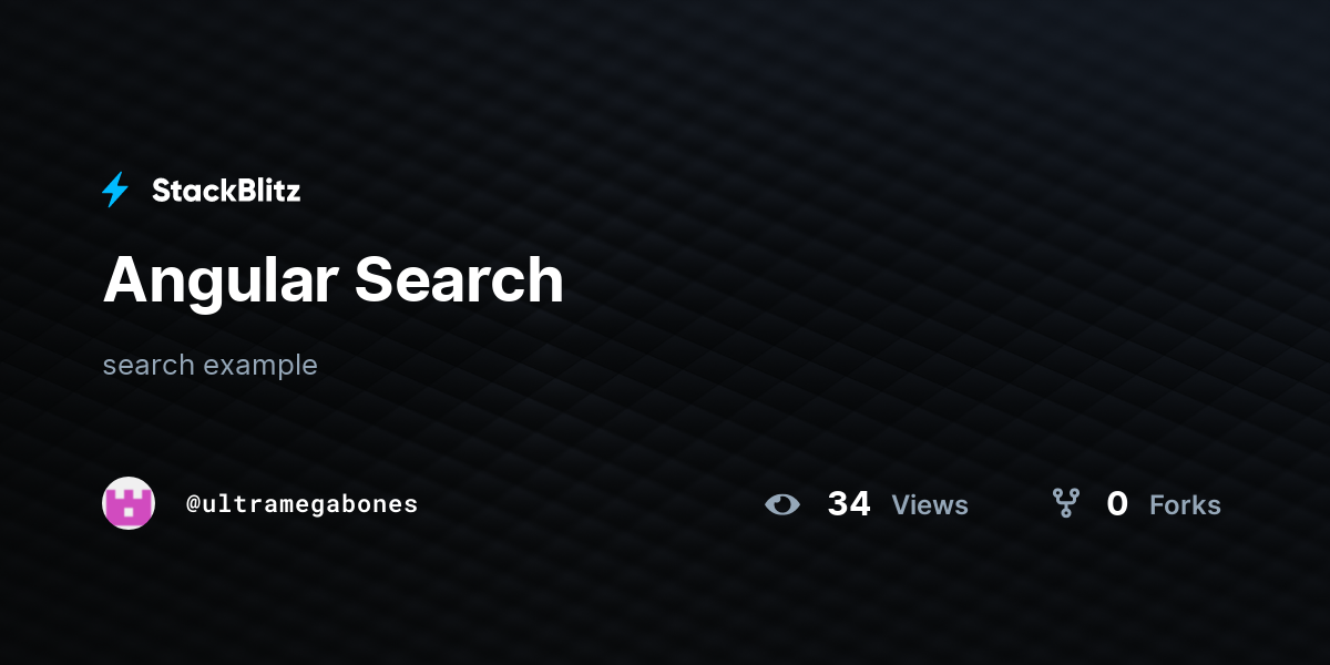 Angular Search - StackBlitz