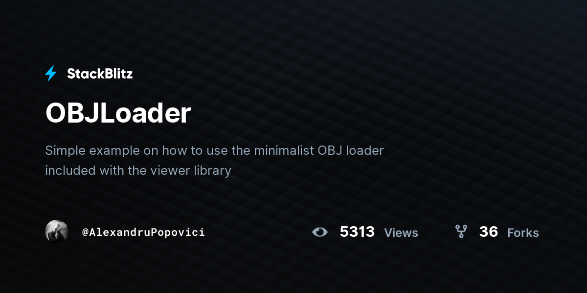 Objloader Stackblitz