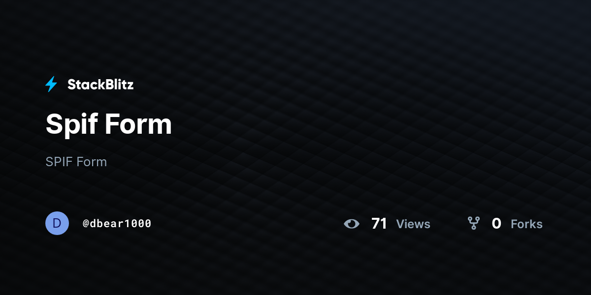 Spif Form - StackBlitz