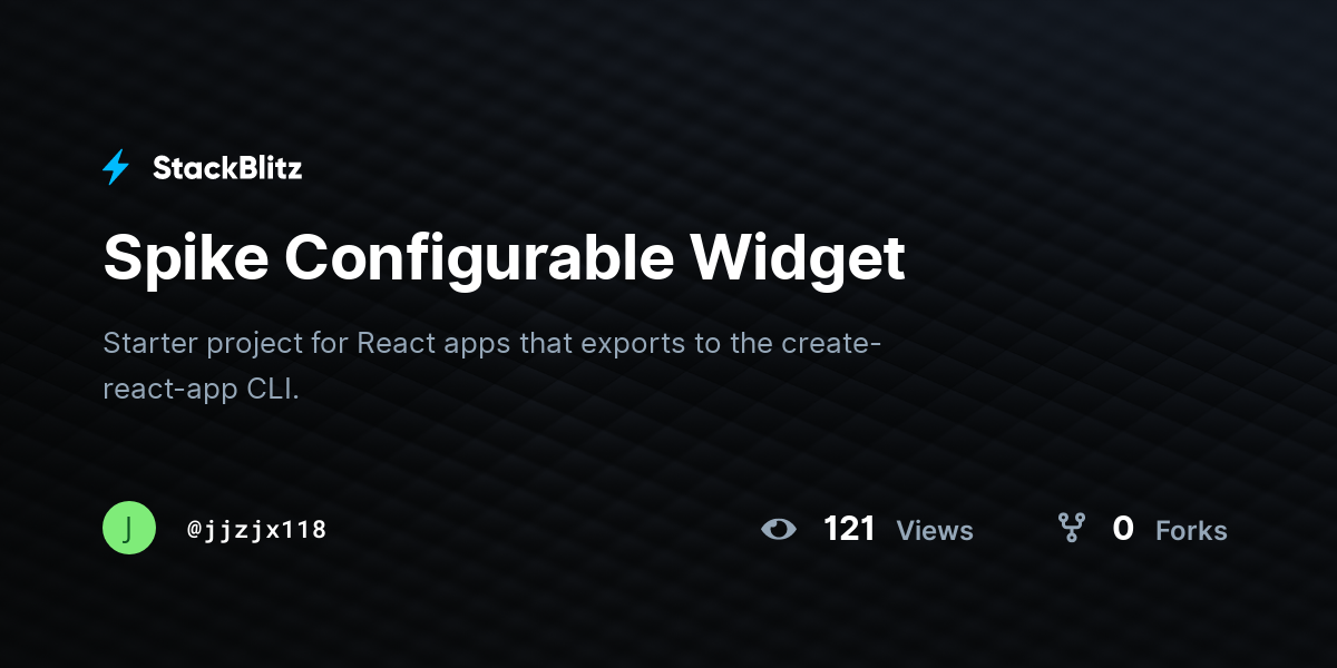 Spike Configurable Widget - StackBlitz