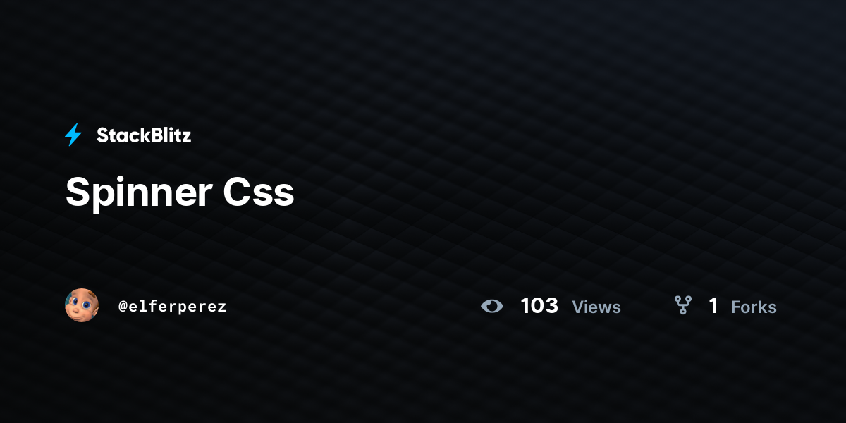 Spinner Css - StackBlitz