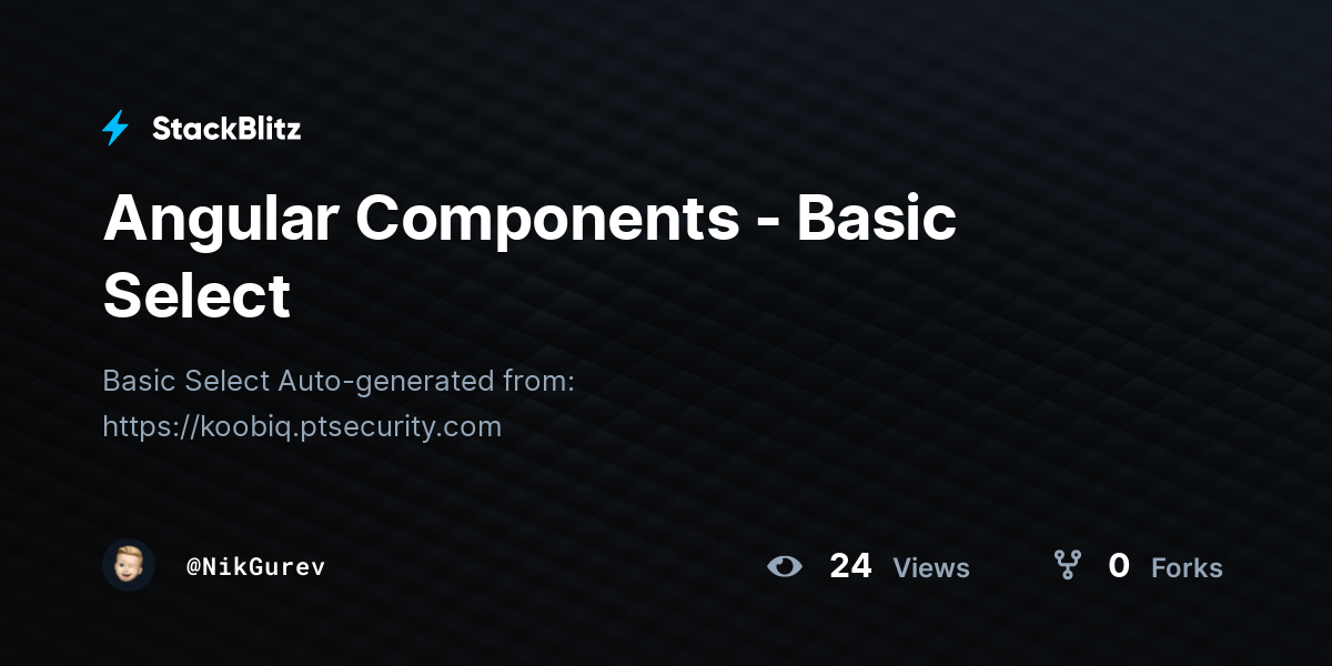 Angular Components - Basic Select - StackBlitz