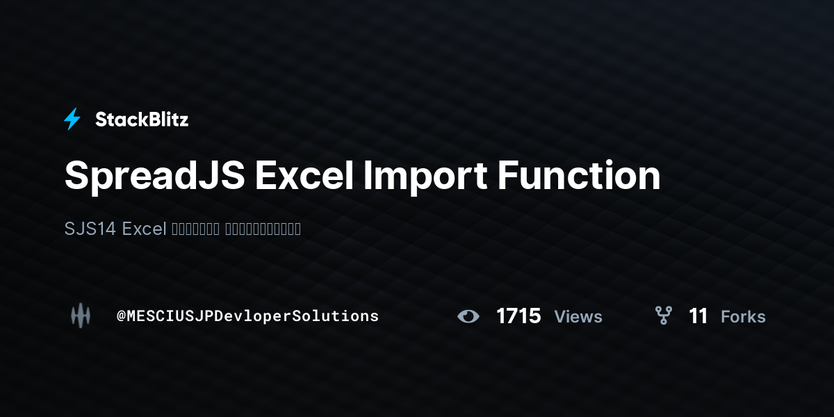 SpreadJS Excel Import Function - StackBlitz