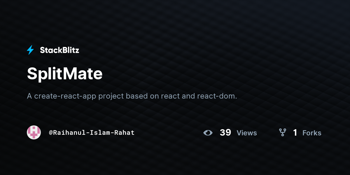 SplitMate - StackBlitz
