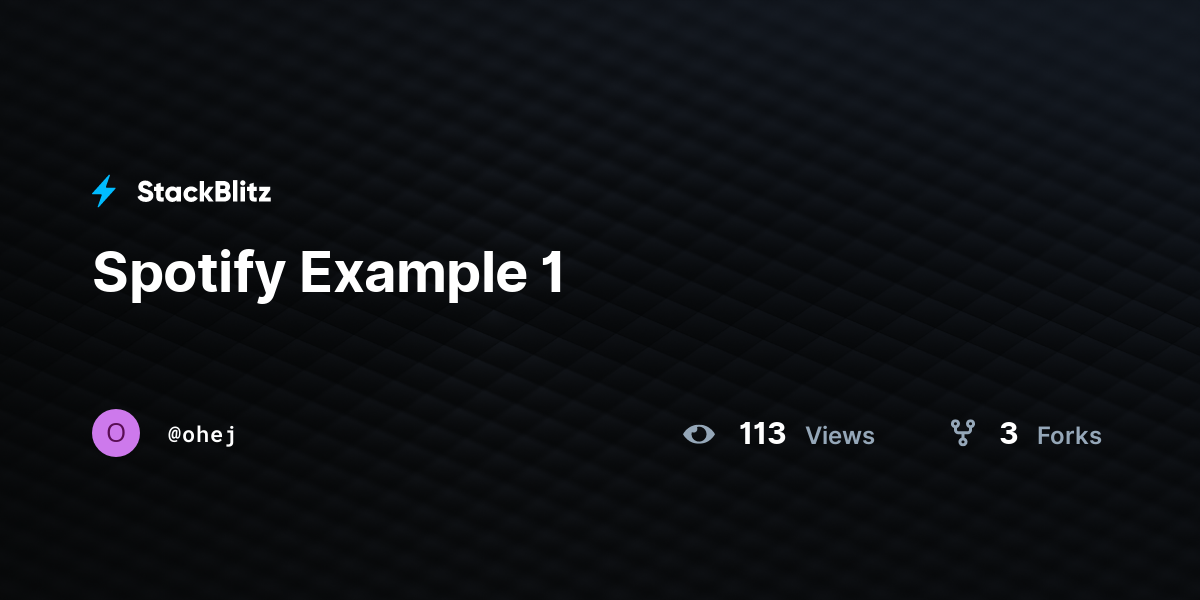 Spotify Example 1 - StackBlitz