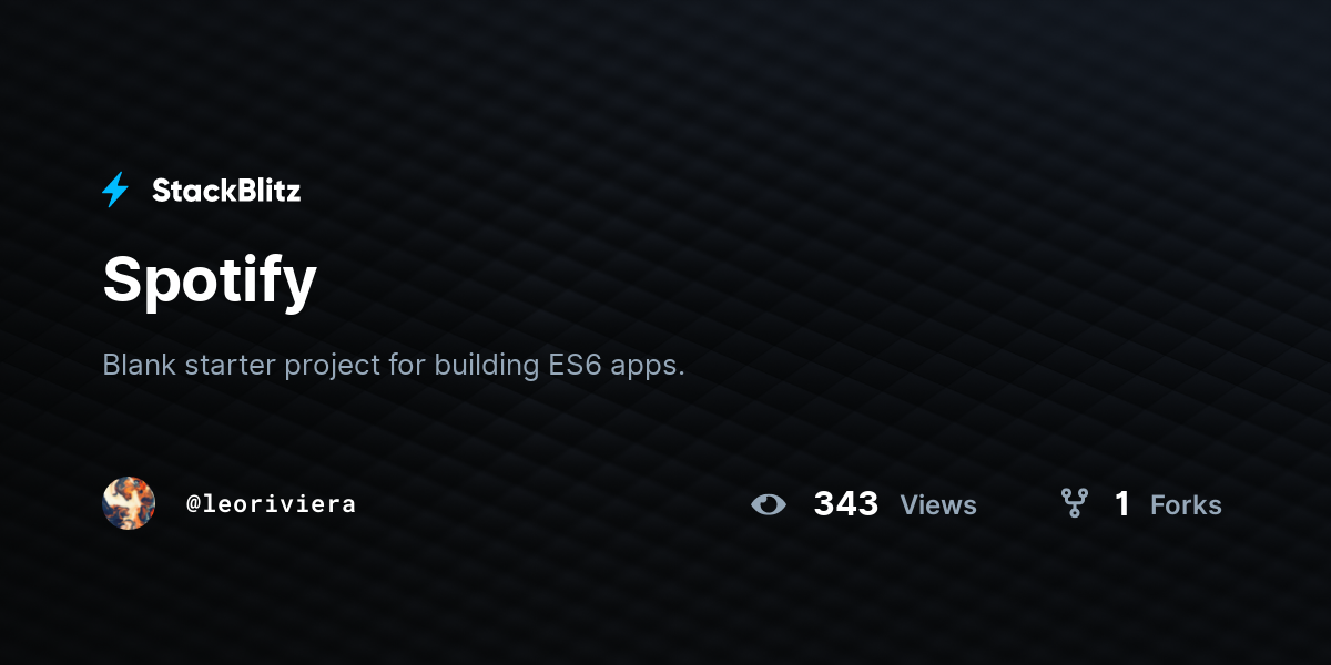 Spotify Stackblitz