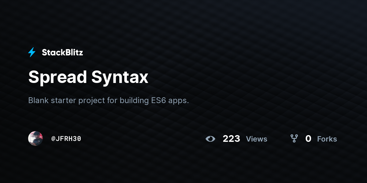 Spread Syntax - StackBlitz