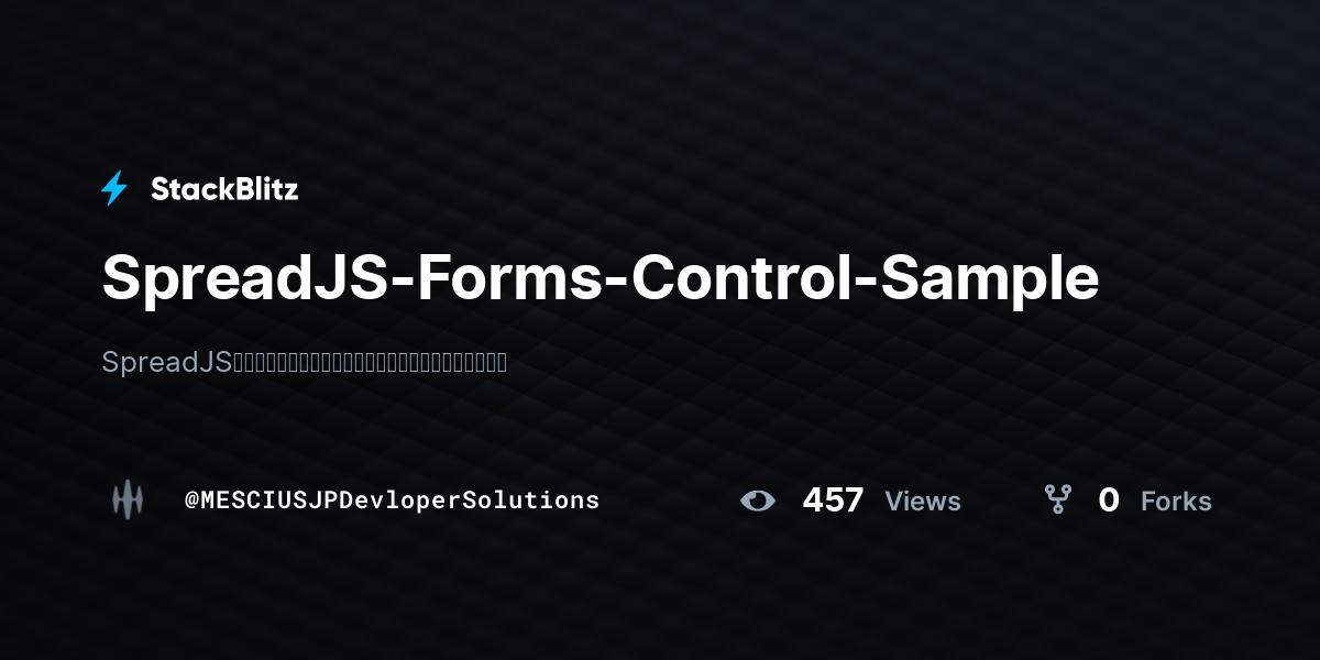 SpreadJS-Forms-Control-Sample - StackBlitz
