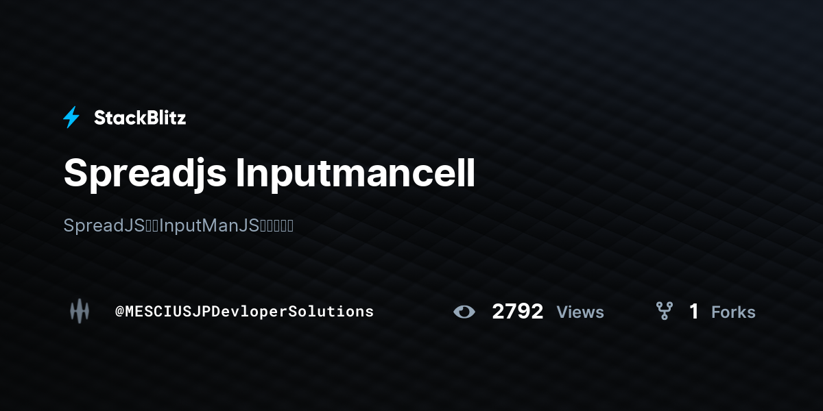 Spreadjs Inputmancell - StackBlitz