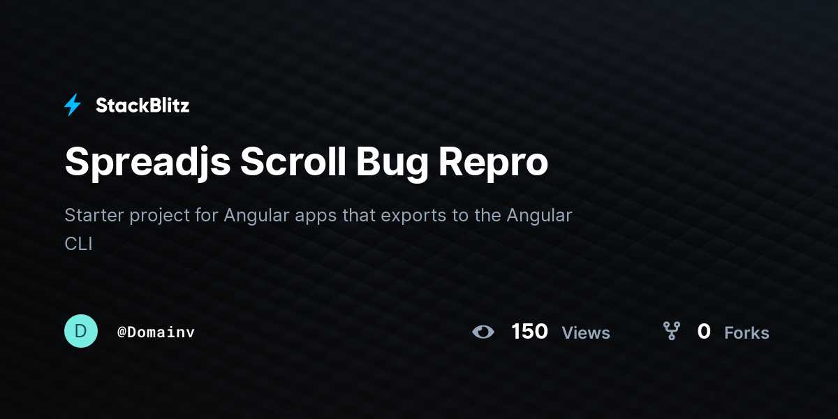 Spreadjs Scroll Bug Repro - StackBlitz Spreadjs Scroll Bug Repro - StackBlitz