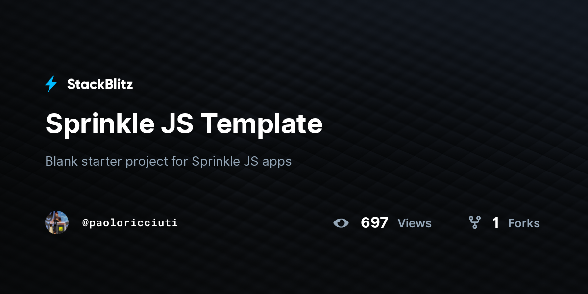 Sprinkle Js Template Stackblitz