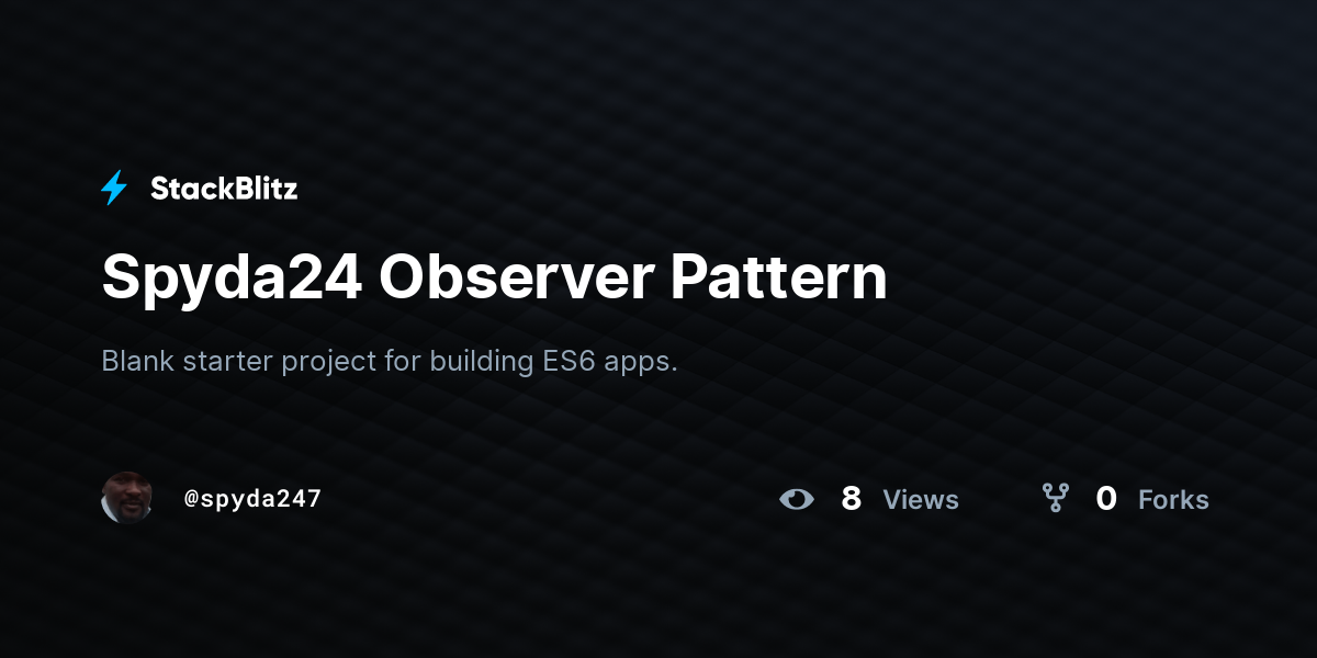 Spyda24 Observer Pattern - StackBlitz