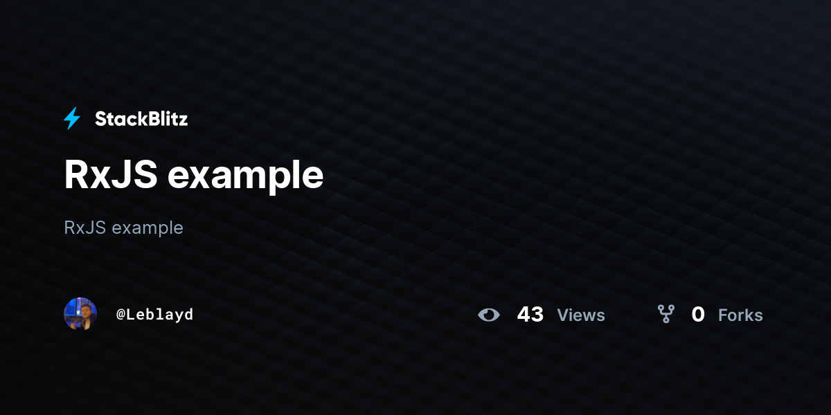 RxJS example - StackBlitz