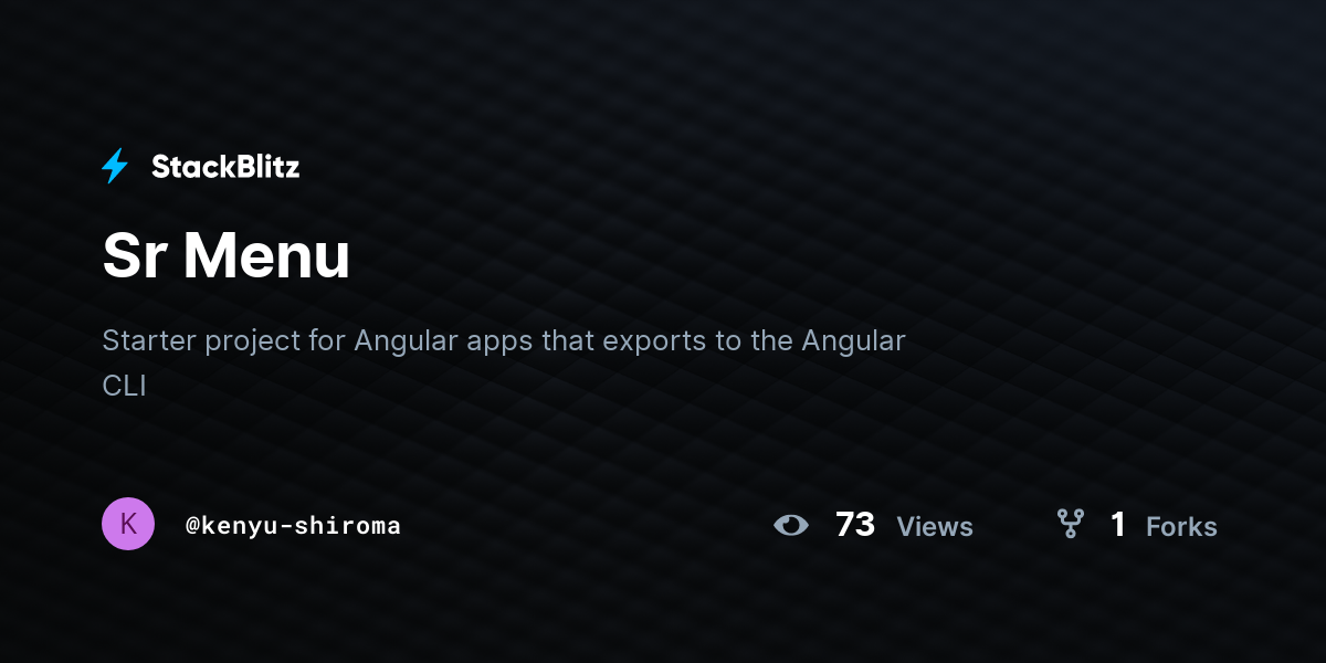 Sr Menu - StackBlitz