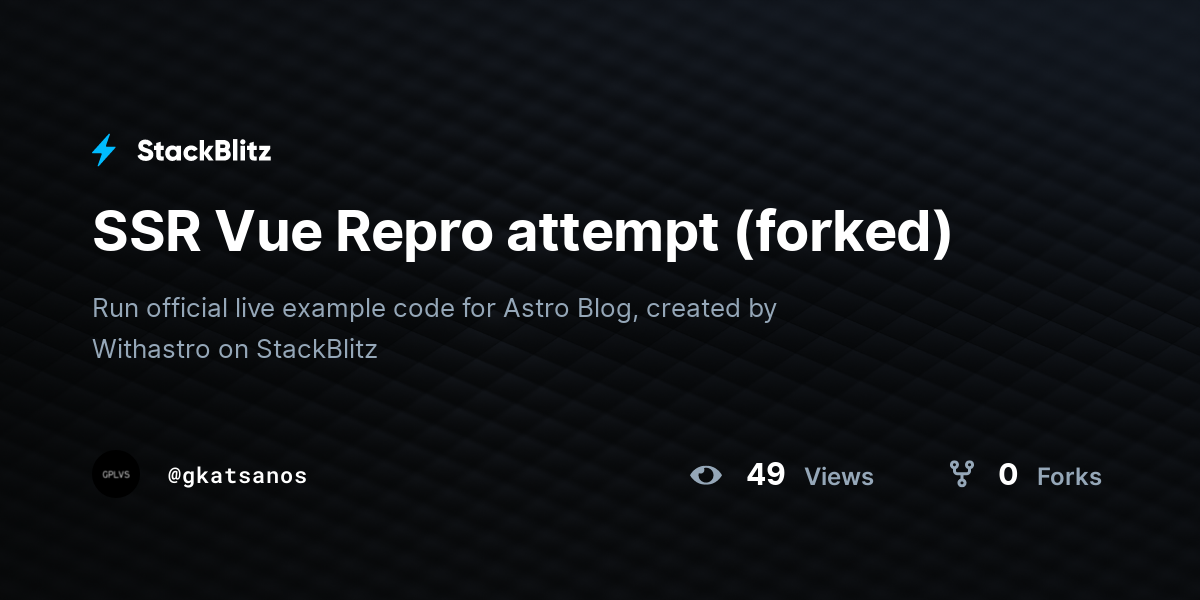 SSR Vue Repro attempt (forked) - StackBlitz