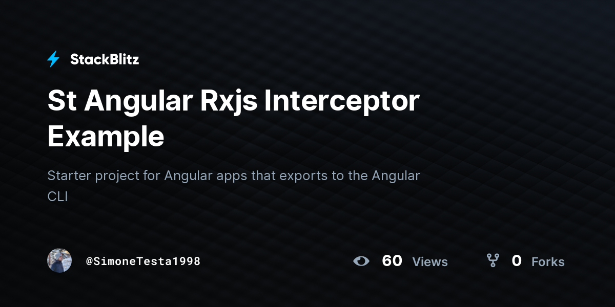 St Angular Rxjs Interceptor Example - StackBlitz
